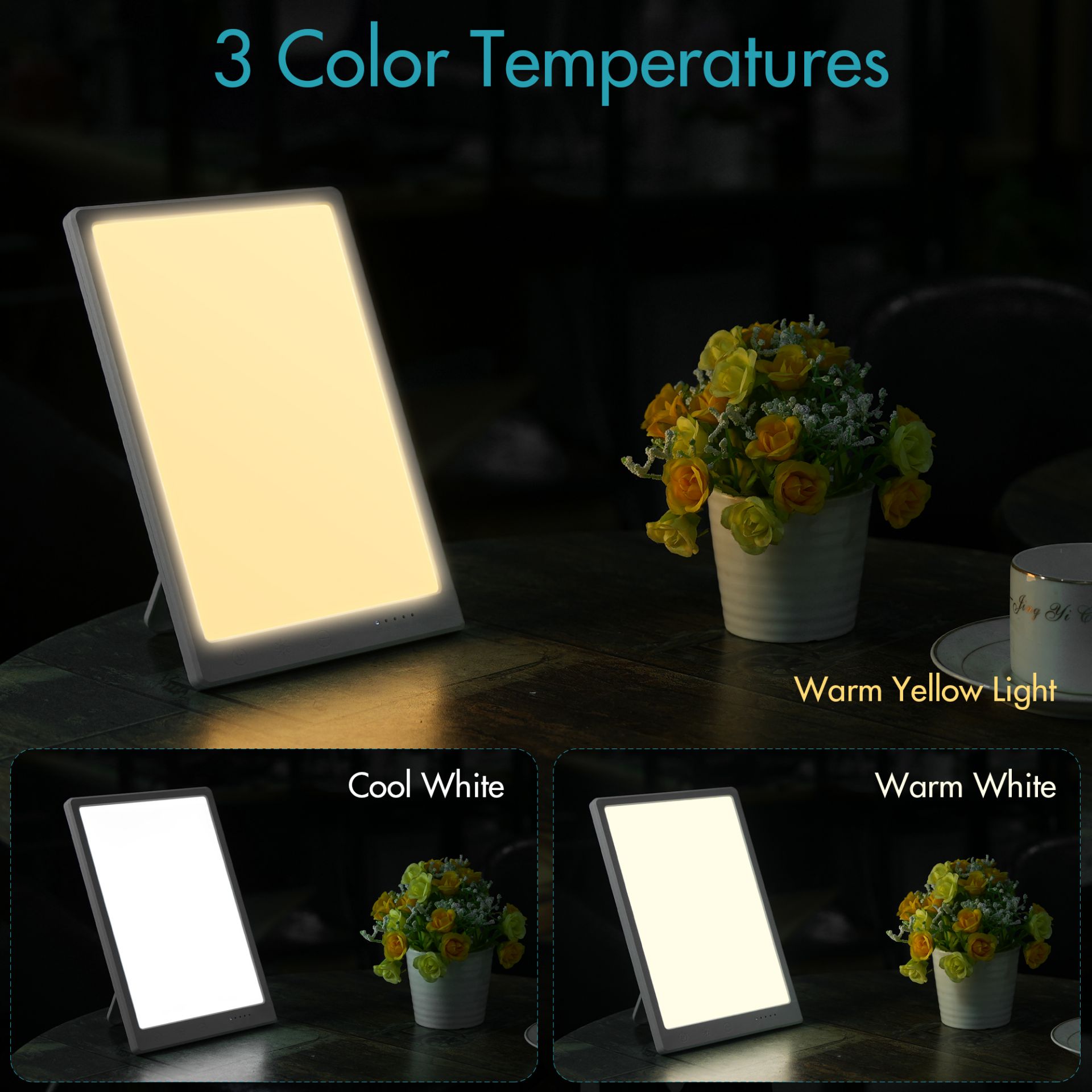 AddAcc- Light Therapy Lamp, 15000 Lux Simulated Sunlight, UV-Free LED ...
