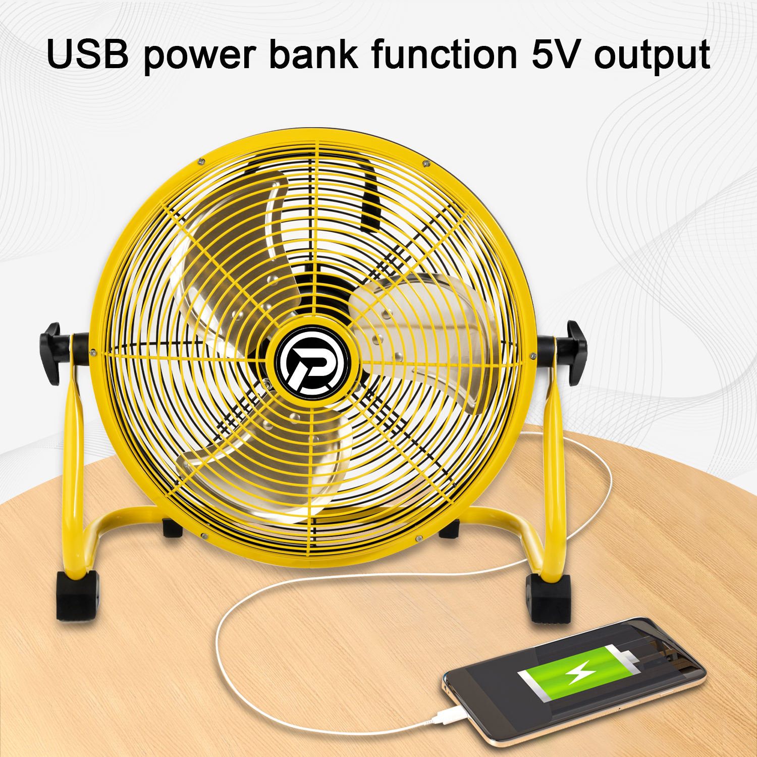 AddAcc- 15600mAh 12 Inch Rechargeable Battery Operated Floor Fan